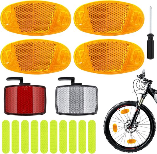 6 Pcs Kat Ogen Fiets Reflectoren - Voor en Achter Spaken Reflectoren ...