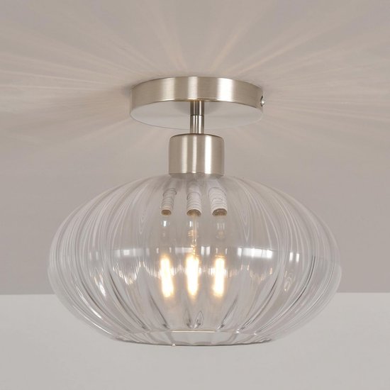 Moderne Glazen Plafondlamp voor Hal en Badkamer met E27 Fitting | bol
