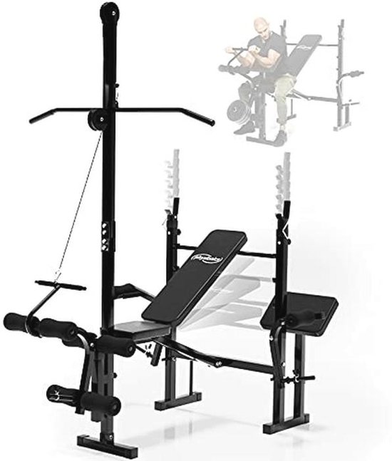 Physionics® Multifunctionele halterbank, verstelbaar, bankdrukken met ...