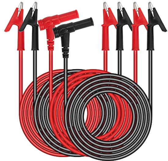 Crocodile Clip Set - 4 Stuks Meetkabels met Stekkers voor Digitale ...