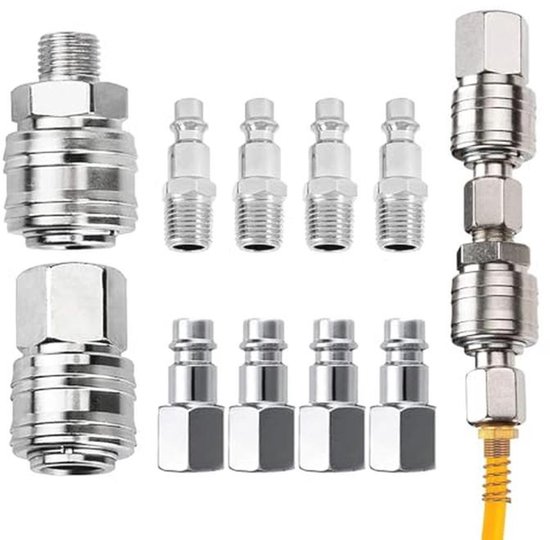 10 Stuks Pneumatische Snelkoppelingen 1/4 Inch - Luchtcompressor ...