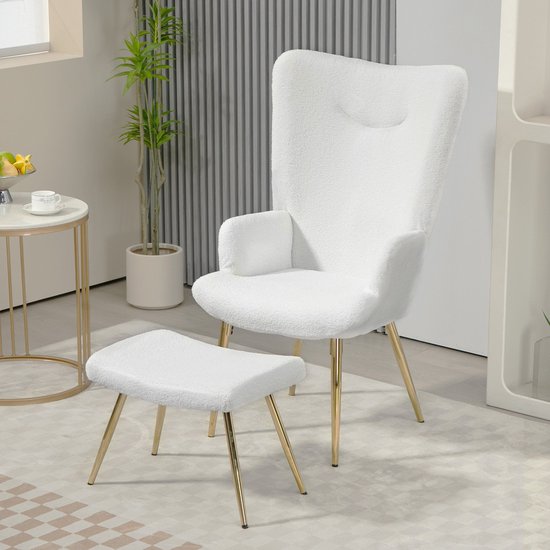 Fauteuil – Loungestoel – Relaxstoel – Zetel – Fauteuil Met Poef ...