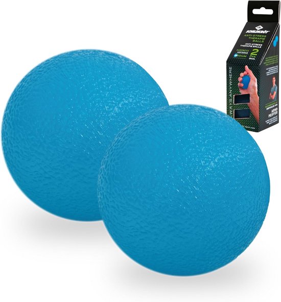 Anti-stress Therapieballen Set van 2 - Blauw en Geel, Handdrukballen ...