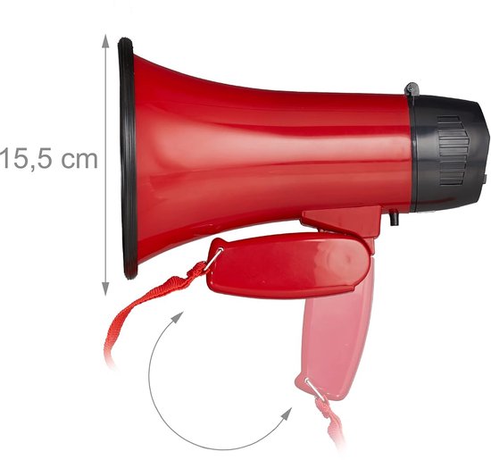 TRANKIELO® - Megafoon met klapbare greep – 10 Watt stemversterker ...