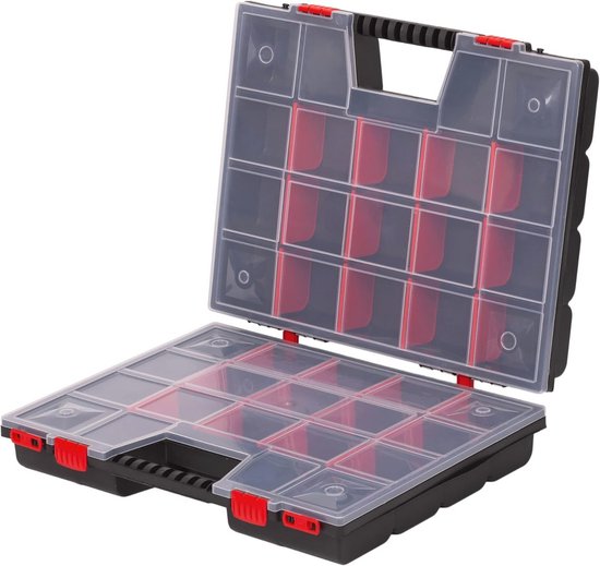 Dubbele assortimentsdoos met instelbare vakken - 20 inch, 490 x 390 x ...