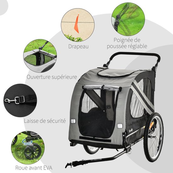 Fietsaanhanger Hond – Hondenfietskar – Hondenkar – Fietskar Huisdier ...