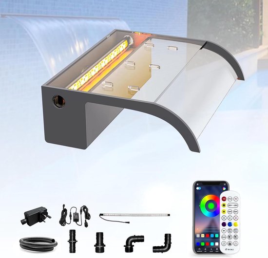 CSGoods - Vijver Waterval Blade Kit met Acryl Gebogen Spillway, Outdoor ...