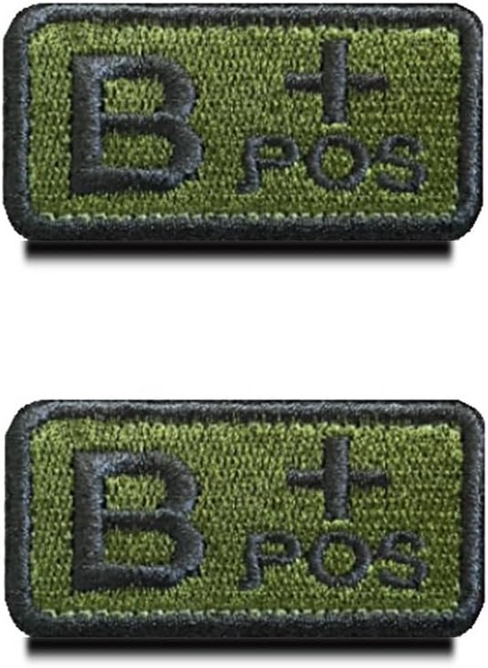 2x Geborduurd Bloedgroep B+ Embleem - Tactisch Patch met Klittenband ...