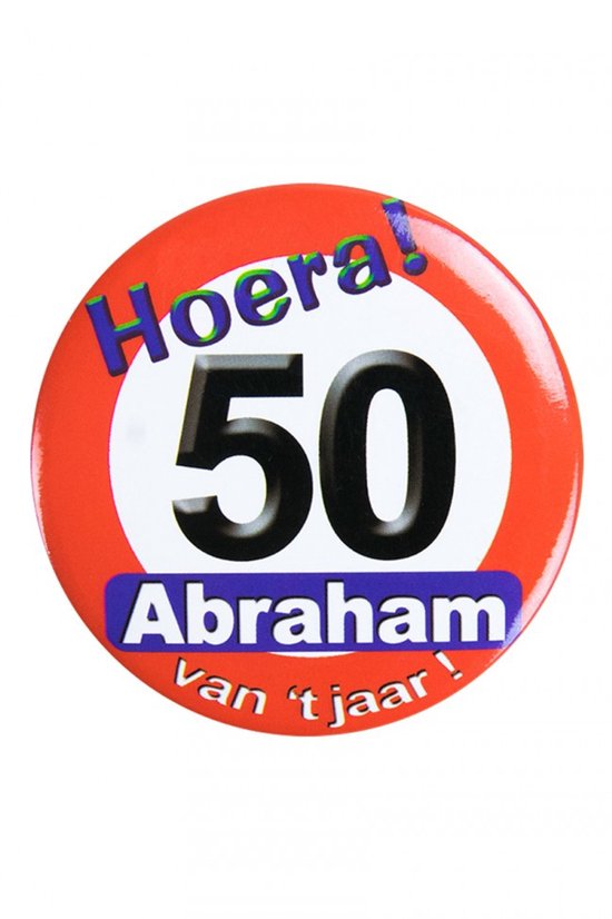 Button hoera 50 Abraham verkeersbord | bol