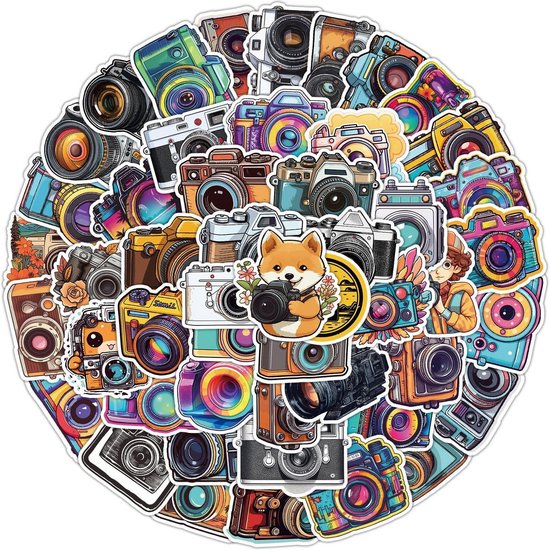 50 Stuks Vintage Camera Stickers - Waterdichte Vinyl Stickers voor ...