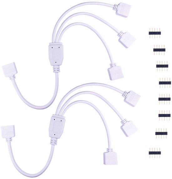 2 stuks Y-splitter kabel kabels voor 5-polige RGBW LED strip 1 naar 3 ...