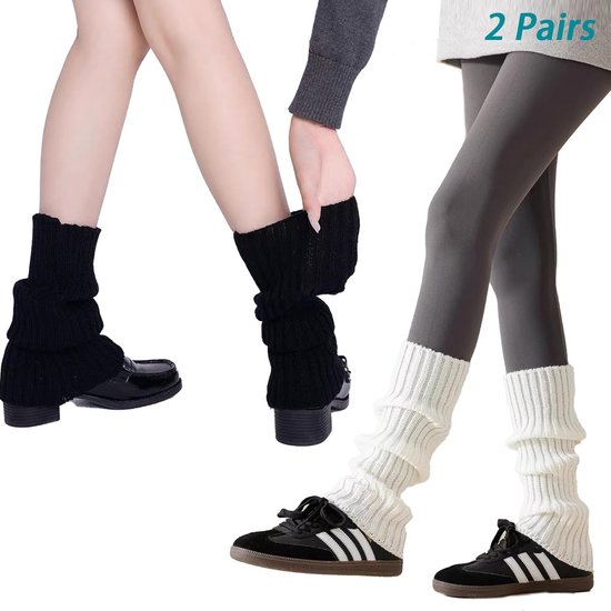 Geribbelde Beenwarmers Dames - Y2K Neon & 80s Stijl Sokken voor Yoga en ...