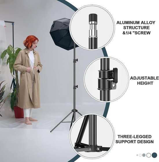 Professionele Verlichtingsstandaard met Ringlicht en Softbox voor ...