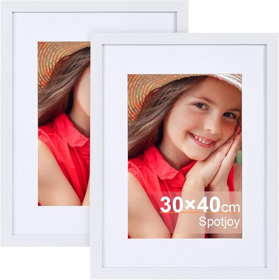 Set van 2 Houten Fotolijsten 30x40 cm met Passe-partout - Witte MDF ...