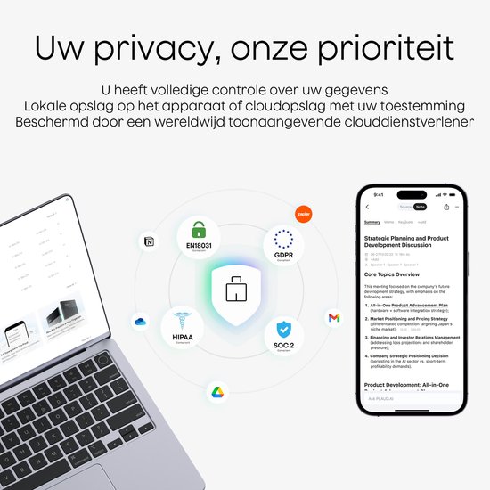 PLAUD - Note Pro Black - LLM Empowered AI Voice Recorder - 64 gb intern ...