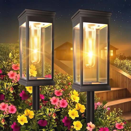 Zonnelampen voor buiten - 2 stuks, IP65 waterdicht, super helder, 1000 ...