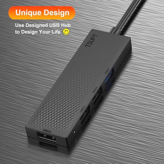 USB 3.0 Hub met 65cm USB Verlengkabel - 5Gbps USB Splitter voor Laptop ...