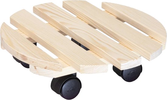 Plantenroller Ø 30 cm - Houten Trolley voor Binnengebruik - Capaciteit ...
