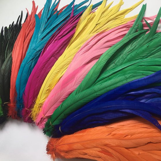 Gele Haan Staartveren 16-18 inch - Pack van 20 Natuurlijke Veren voor ...