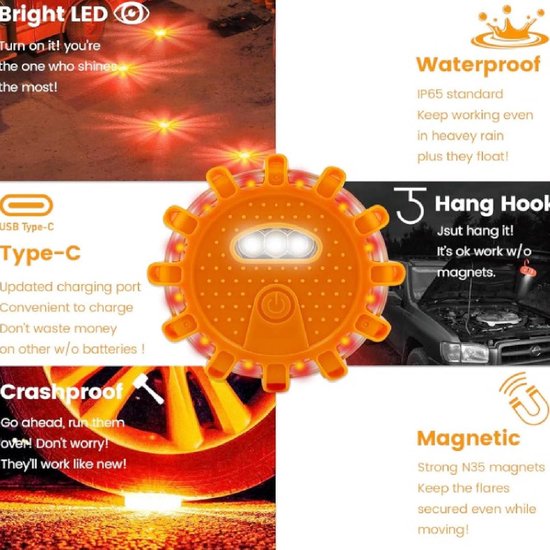 Set d'Éclairage d'Urgence LED Rechargeable avec 9 Modes et Pied ...
