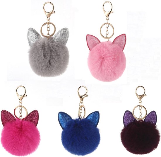 Hartvormige Pluche Sleutelhanger Set - Schattige Decoratieve Tas Charm ...