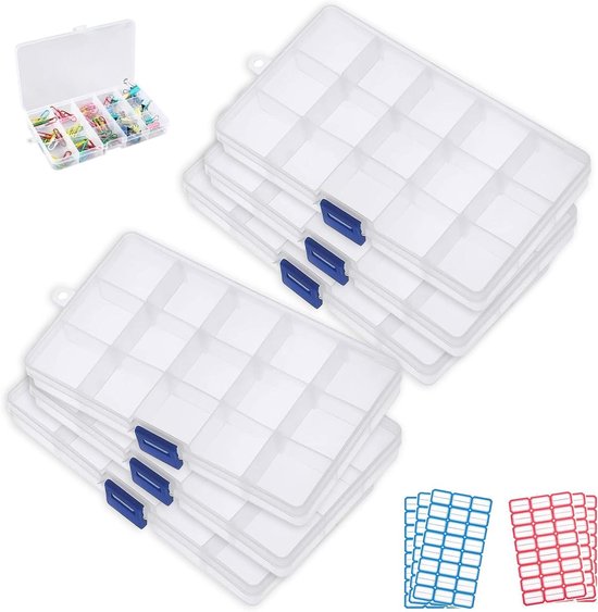 Cosensi - Plastic sorteerdozen, transparant met verstelbare ...