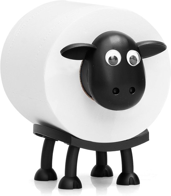 Schaap Toiletrolhouder - Grappig 3D Design - Zwart & Staand - Creatief ...