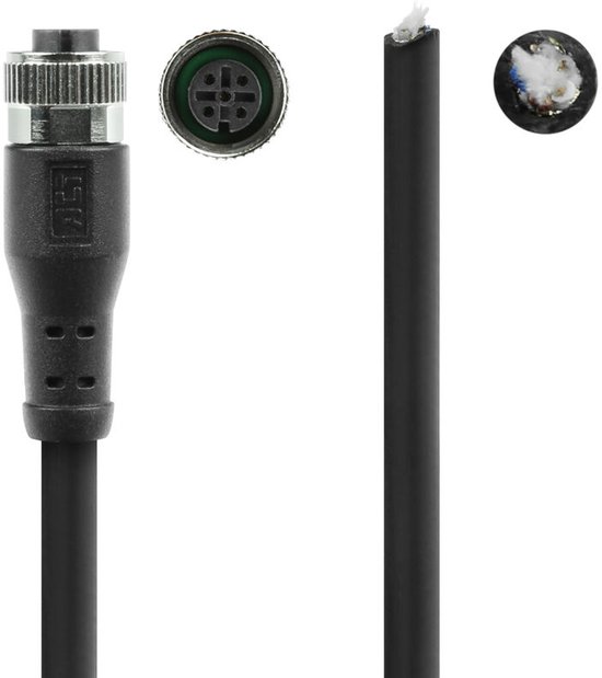 ACT Industrial 3,00 meter Sensor kabel M12A 5-polig male naar open end ...