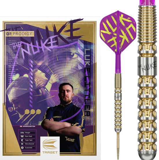 Target Darts Luke Littler Gen 1 Prodigy Steel Tip Swiss Point Darts 23G ...