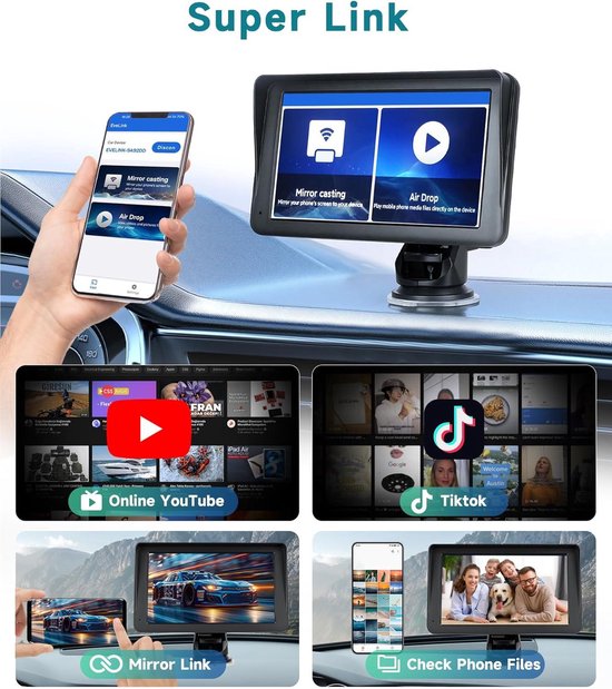 Provento - Auto spiegel met HD camera en 7 inch IPS-scherm voor ...