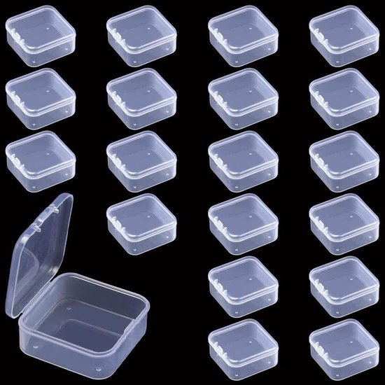Ronte - Transparante Plastic Opbergdozen Set van 20 Stuks - Mini ...
