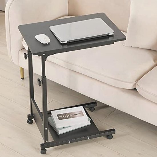 In hoogte verstelbare laptop tafel met wielen, opvouwbare computer ...