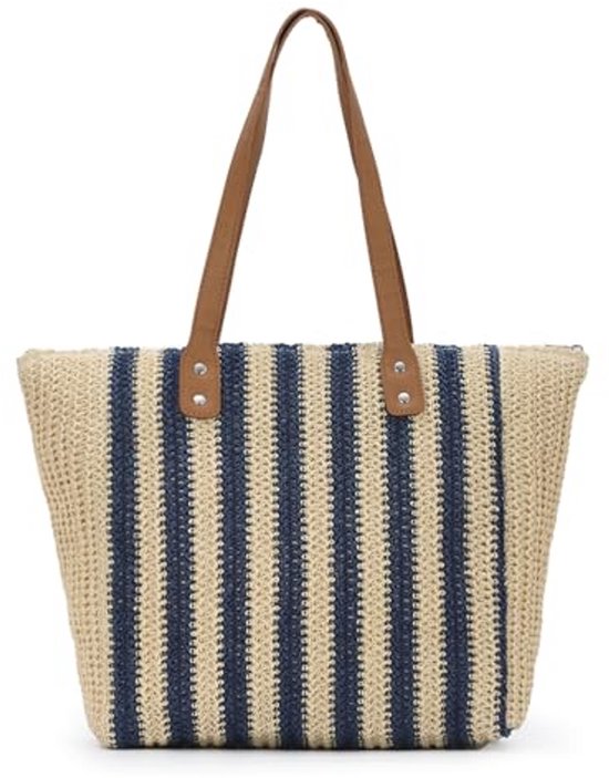 Vrouwen Zomer Strand Weave Tote Bag Licht Geweven Bohemian Crossbody ...