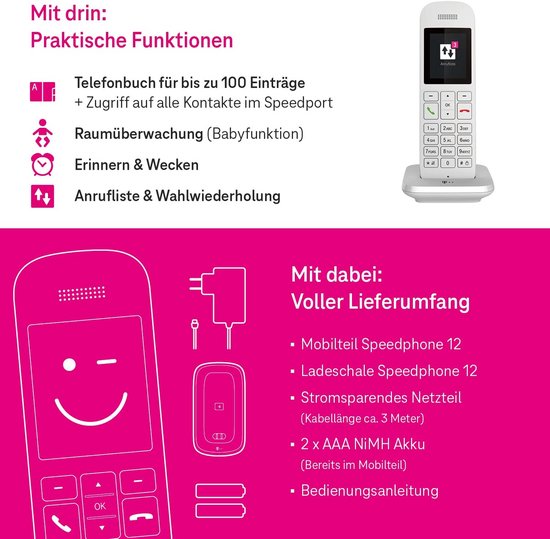 Draadloze DECT Telefoon met HD Voice en Kleurendisplay - Werkt met ...