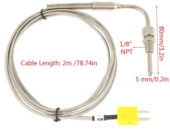 Type K Thermokoppel Sensor Temperatuurvoeler met Schroefdraad | bol