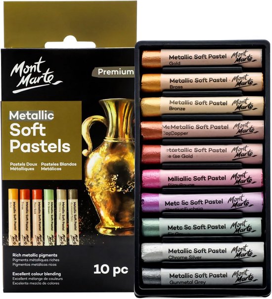Premium Metallic Zachte Pastels - 10 Stuks, Diverse Kleuren voor Kunst ...