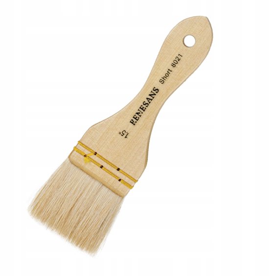 Renesans Hake Penseel 1.5" - Platte Kwast met Natuurlijk Geitenhaar | bol