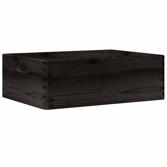 Opbergbox | Houten kist met handvatten 40x30x13 cm massief grenenhout ...