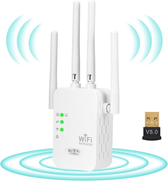 Krachtige WiFi-repeater en -extender met Bluetooth 5.0 voor ...