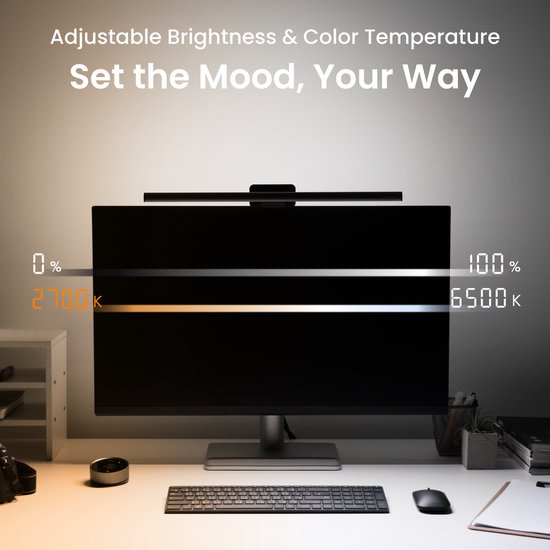 BenQ ScreenBar Halo 2 Monitor Lamp - Dimbare LED light - Voor flat ...