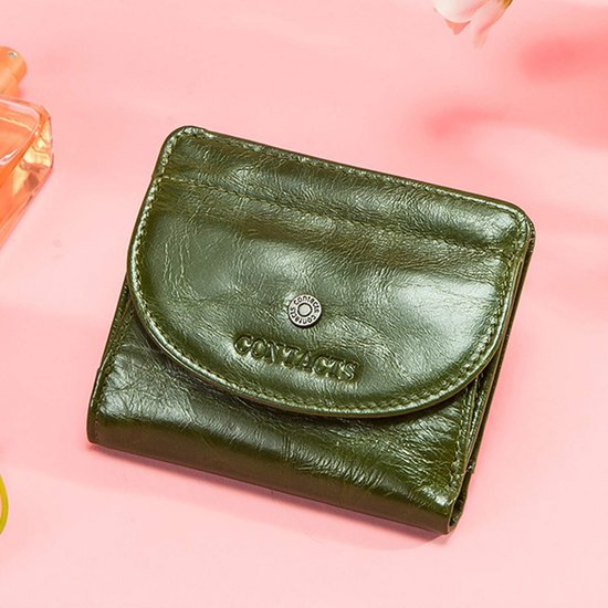 Korthouder Portemonnee Leer Heren Dames met Muntvak - Unisex Klapmodel ...