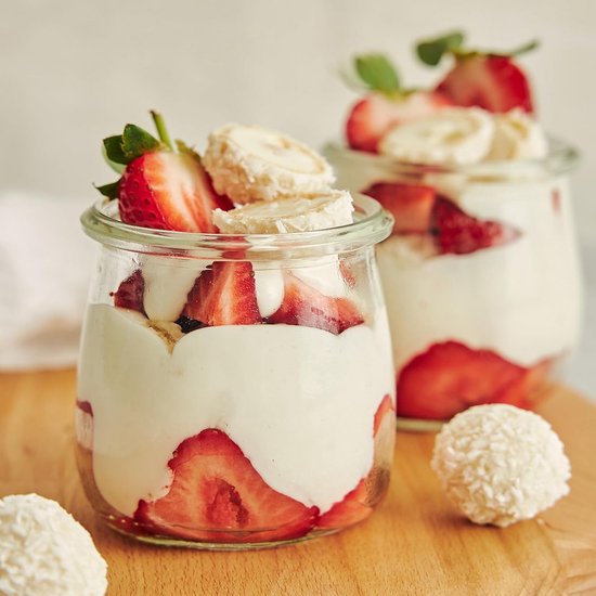 Set van 12 glazen yoghurtpotjes met deksel, 150 ml, ideaal voor yoghurt ...