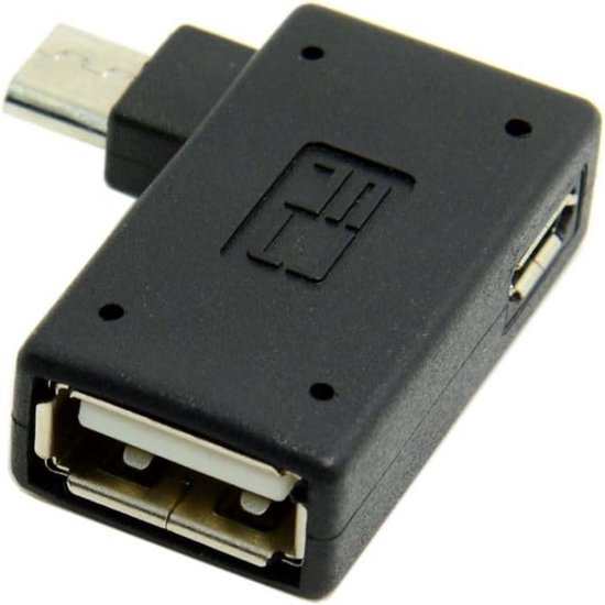 Micro USB OTG Hostadapter met Haakse Aansluiting en Oplaadpoort | bol