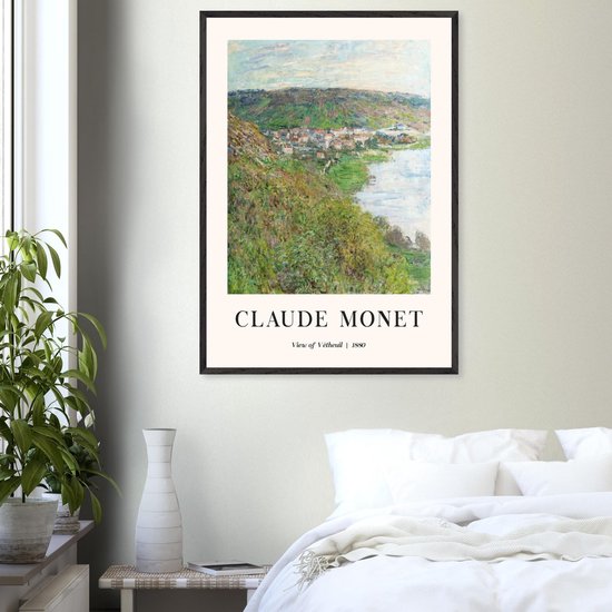 Claude Monet - View of Vétheuil Poster met Lijst 50x70 cm | bol
