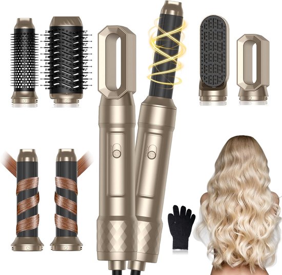 6-in-1 Föhnborstel Set voor Krullen, Steil Haar en Volume in Één | bol