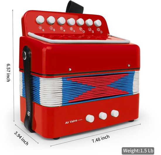 Kids Accordion Toy - Accordian Mini Musical Instruments - 10 Keys ...
