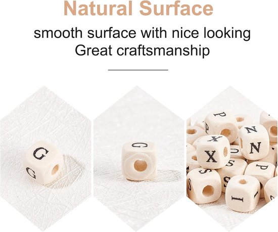 Houten Letter Kralen 8mm Vierkant met Groot Gat voor Sieraden Maken ...