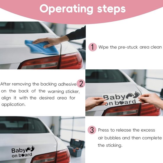 Zichtbare Baby aan Boord Autosticker met Rand en Voetjes - 2 Stuks ...
