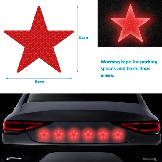 Stervormige Reflecterende Stickers - Set van 10 stuks voor Auto - Hoge ...