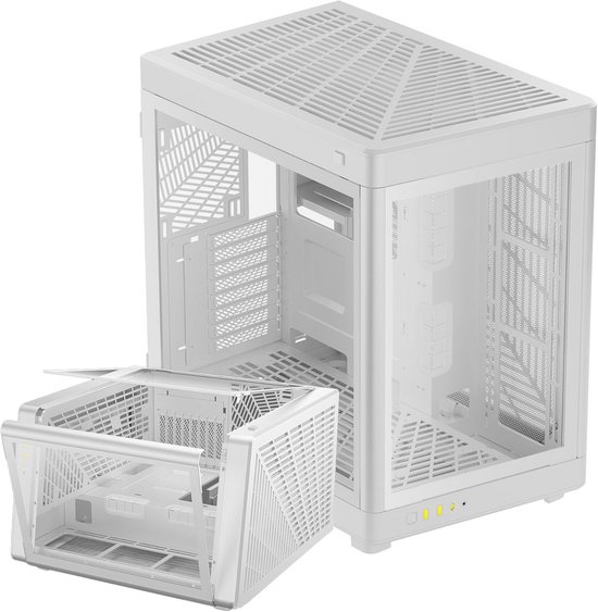 Gaming PC Behuizing met Dubbele Kamer en Gehard Glas - Verticale of ...